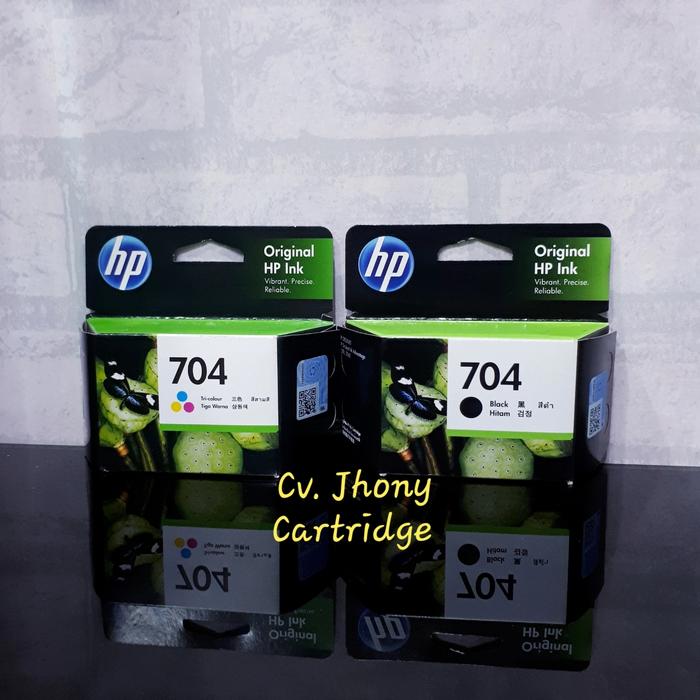 Jual Tinta Cartridge HP 704 Hitam Black Colour Warna Original - Paketan ...