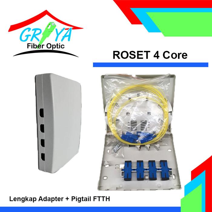 Jual Roset 4 core/odp 4core lengkap adapter dan pigtail fiber optik ...