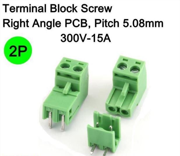 Jual 2P Plugable Terminal Block 2 pin Right Angle 90 Connector 2EDG 5 ...