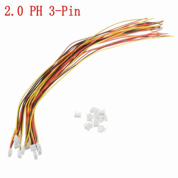 Jual 3Pin 3P JST PH Pitch 2.0mm 26AWG Mini Micro Plug Wire Header ...