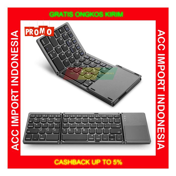 Promo Keyboard Key Board Lipat Portable Bluetooth Touch Pad PC Laptop ...