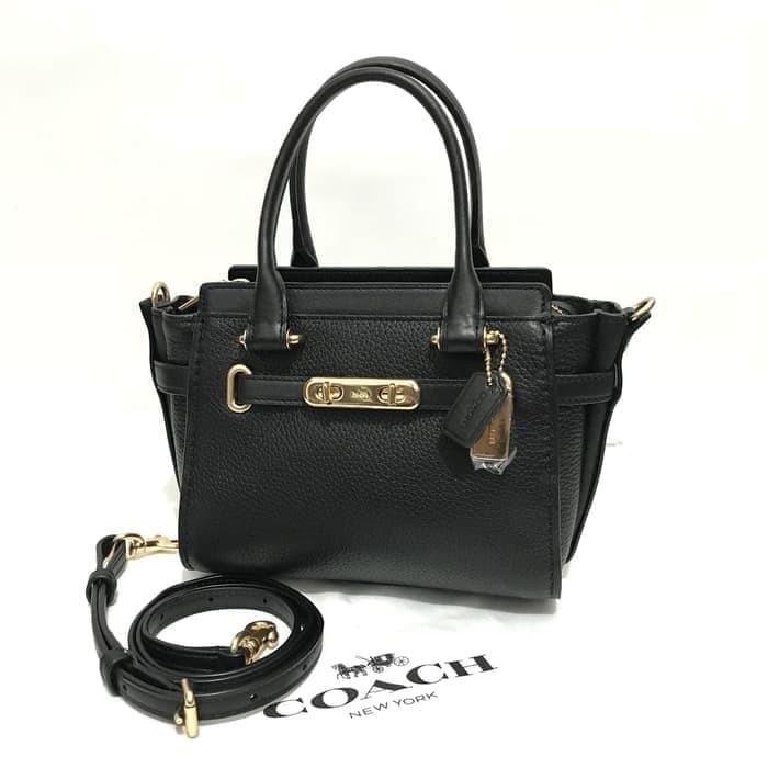 Jual Coach Swagger 21 In Pebbled Leather Black original dan ada ...