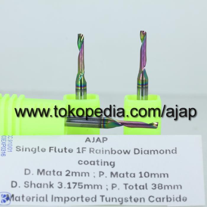 Jual MATA ROUTER CNC SINGLE FLUTE 1F 2mm DLC COATING ACP router bits ...