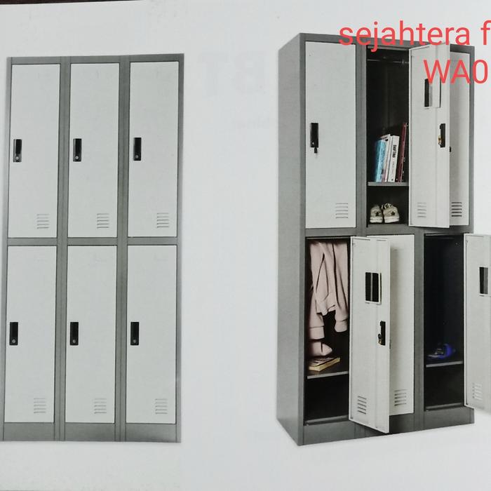 Jual locker 6 pintu importa BT loker besi 6pintu gandeng rak besi ...