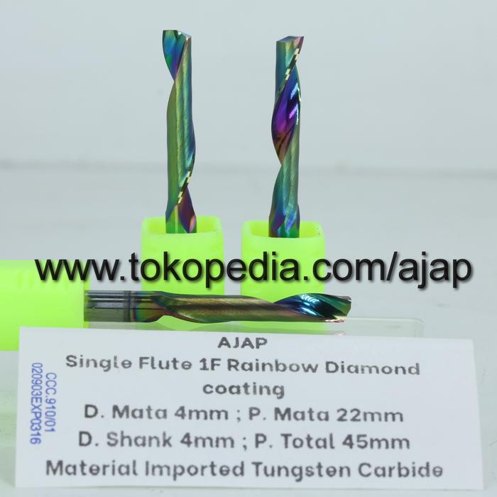 Jual MATA ROUTER CNC SINGLE FLUTE 1F 4mm DLC COATING ACP router bits ...