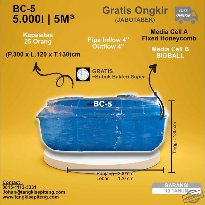 Jual BIOTANK, BIO SEPTIC 5000 Liter / 5M3 - Tangki Bio Septic Tank ...