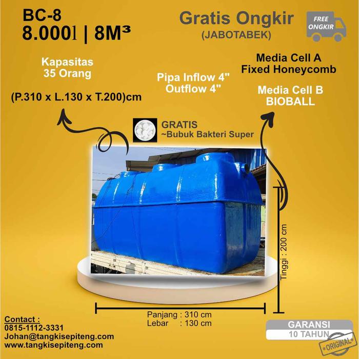 Jual BIOTANK, BIO SEPTIC 8000 Liter / 8M3 - Tangki Bio Septic Tank ...