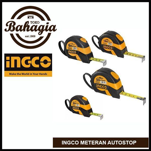 Jual Meteran 3 m Karet / Meteran 3m Tukang Gulung Auto Stop Anti Pecah INGCO HSMT08316 - 10m ...