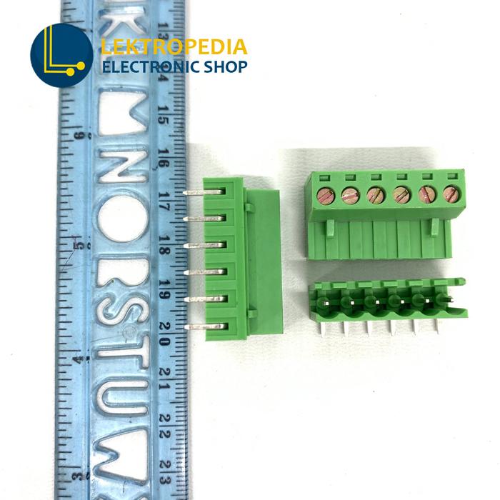 Jual Terminal Blok 6p 6 pin 5.08mm Plugable Connector Konektor Hijau ...