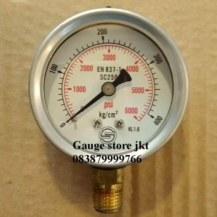 Jual Pressure Gauge Raket SS Brass 2 1/2" SC250 x 400 Bar Schuh Technology - Jakarta Barat ...