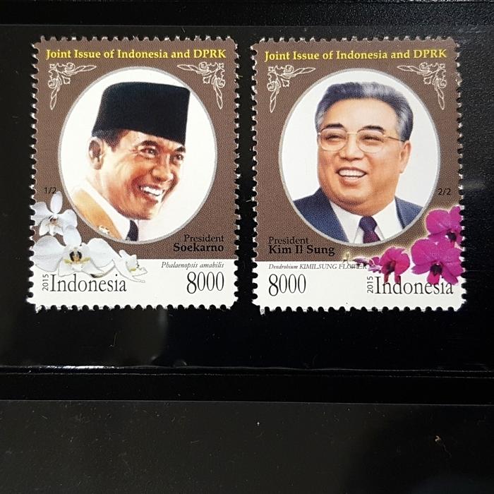 Jual Prangko SOEKARNO & KIM IL SUNG. Joint Issue of Indonesia and DPRK ...