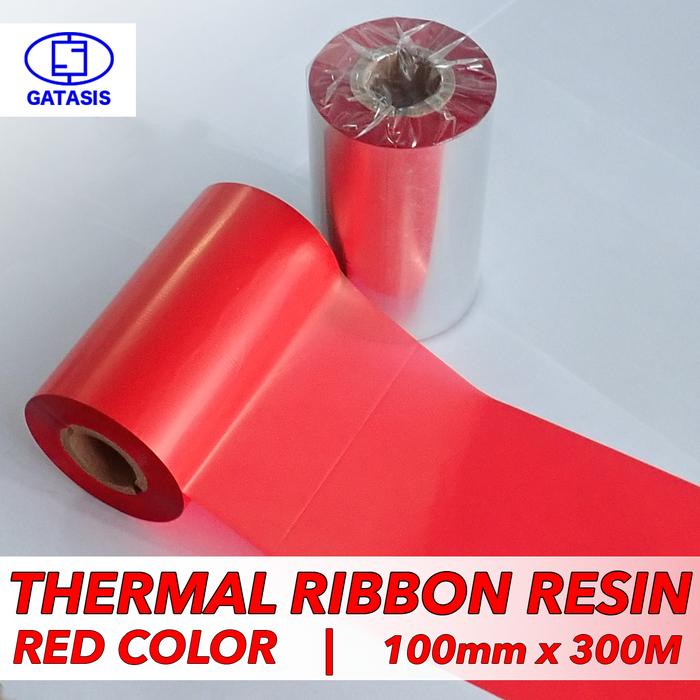 Promo Thermal Ribbon Resin RED COLOR / WARNA MERAH 100mm x 300 Meter ...