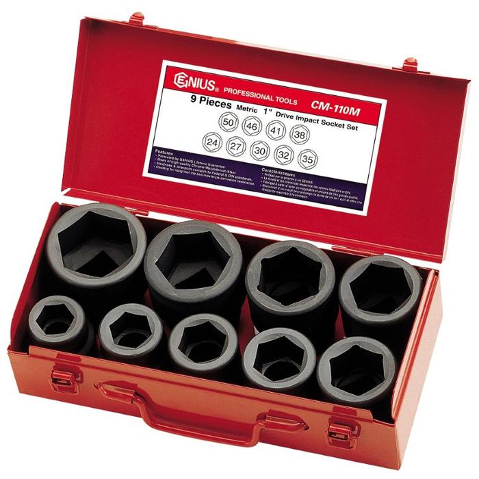 Jual genius tools 9 pc impact socket dr 1" ukuran inchi ( Cm-029 ...