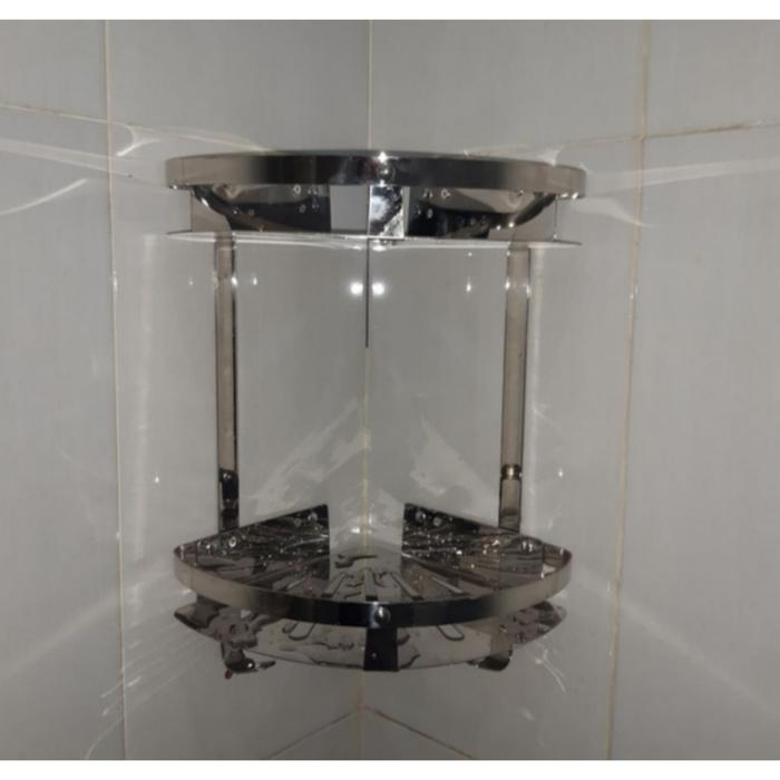 Jual RAK TEMPAT SABUN STAINLESS 2 SUSUN SUDUT SHAMPOO KAMAR MANDI 653-2 ...