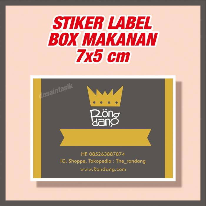 Jual Cetak Stiker Label Box Makanan ukuran 7x5 cm - Kota Tasikmalaya ...