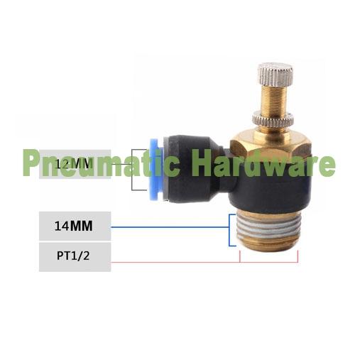 Jual 12 mm 1/2 " Fitting pneumatic Flow Speed Control Valve Controller ...