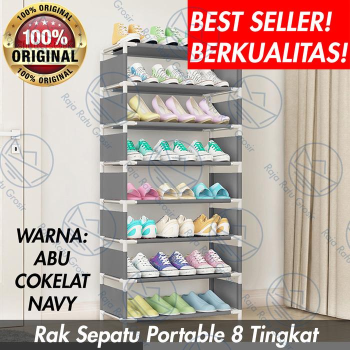 Jual RAK LEMARI SEPATU BUKU BAJU PAKAIAN SENDAL HEELS PORTABLE 8 SUSUN S724 - Jakarta Barat ...
