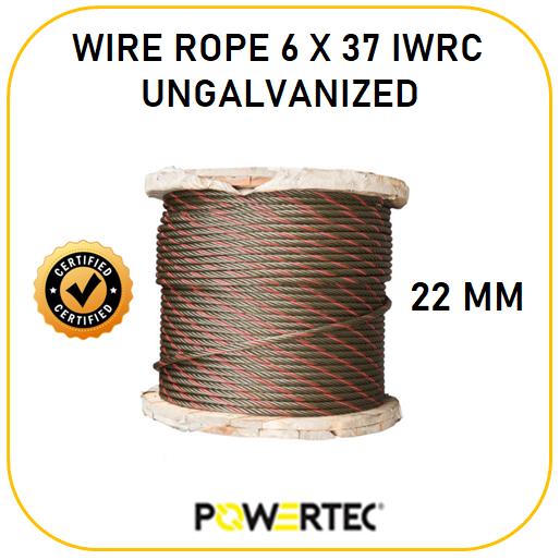 Jual WIRE ROPE 6X37 IWRC UNGALVANIZED 22MM ( SLING SELING KAWAT FULL ...