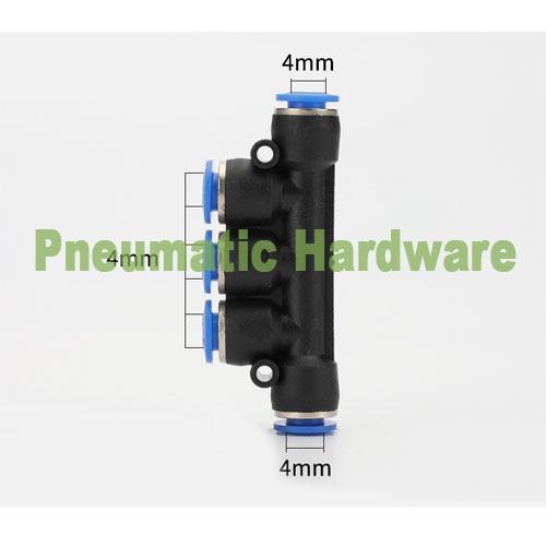 Jual 4 mm Fitting slip lock 5 way lubang selang pneumatic Connector ...