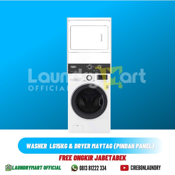 Jual PAKET MESIN CUCI LG 15KG+DRYER MAYTAG STACK - Jakarta Timur ...