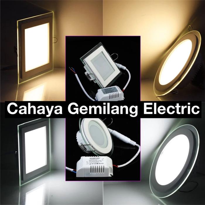 Jual Lampu downlight led panel kaca glass inbow 18w 18watt bulat segi ...