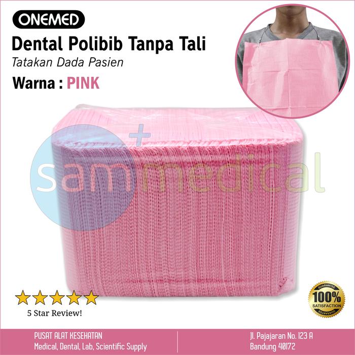 Jual OneMed Dental Polibib Tanpa Tali / Tatakan dada Pasien Pink ...