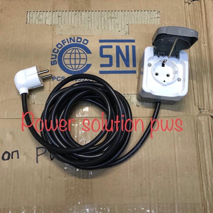 Jual Kabel listrik extension dengan stop kontak broco waterproof 3x1 ...