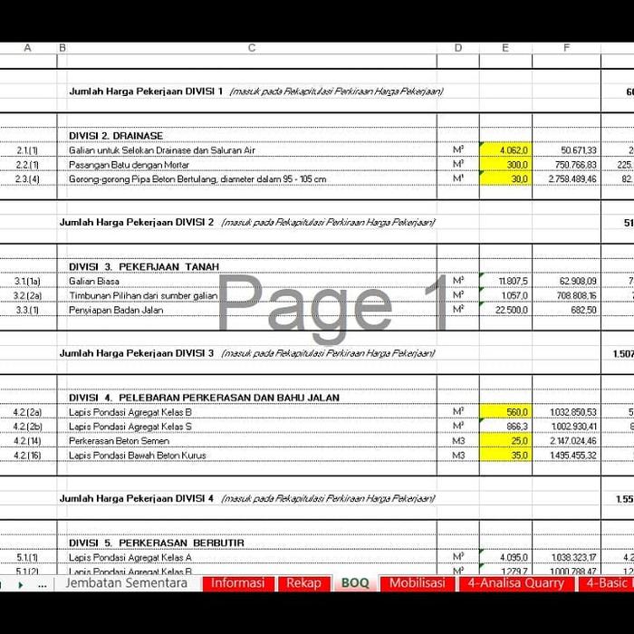 Jual File Perhitungan Dan Rencana Anggaran Biaya Rab Perkerasan Jalan Raya Di Seller Hachi ...