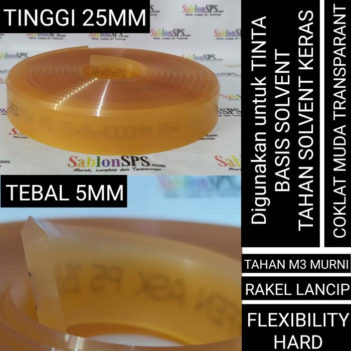 Jual KARET RAKEL SABLON COKLAT MUDA LANCIP TRANSPARAN 5MMX25MM TAHAN ...