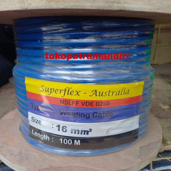 Jual Kabel las 16mm SUPERFLEX biru / welding CABLE 16mm superflex blue ...