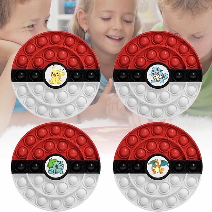 Jual pop it pokemon pikachu pokeball fidget toys tiktok push bubble ...
