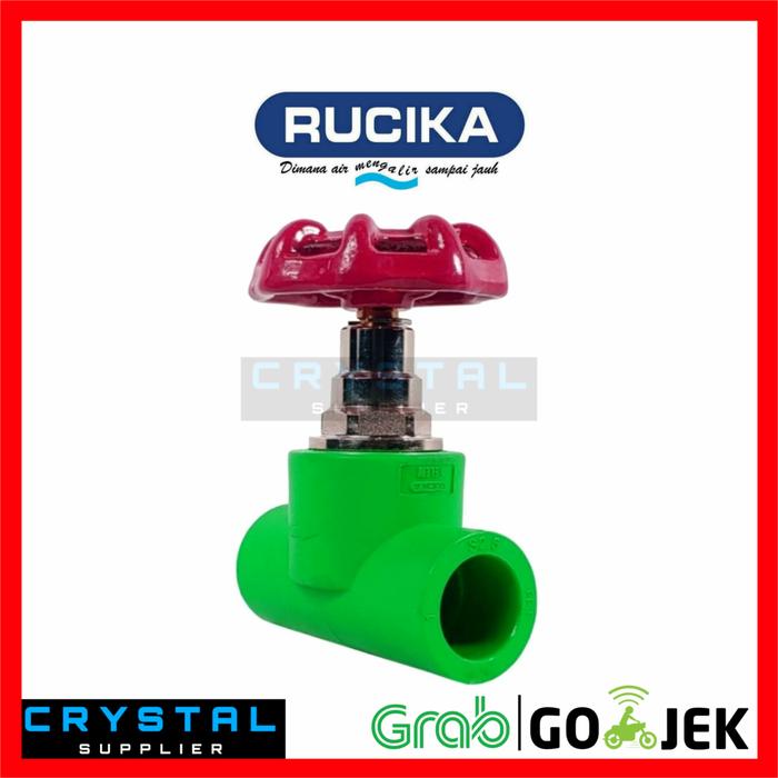 Jual STOP KRAN PUTAR PPR RUCIKA 1" inch GREEN / Gate Straight Way Valve ...