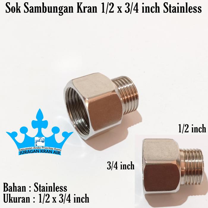 Jual Sok Sambungan Kran luar 1/2 x 3/4 Dalam Vlok Socket Sambung ...