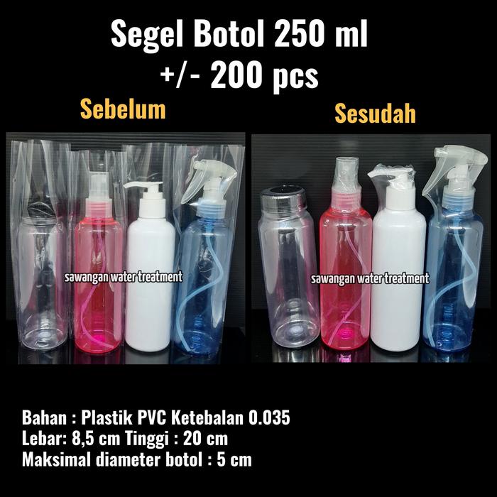 Jual SEGEL PLASTIK BOTOL 250 ML / PLASTIK SHRINK BOTOL 250 ML / SEGEL ...