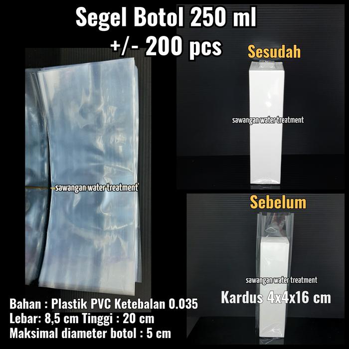Jual SEGEL PLASTIK BOTOL 250 ML / PLASTIK SHRINK BOTOL 250 ML / SEGEL ...
