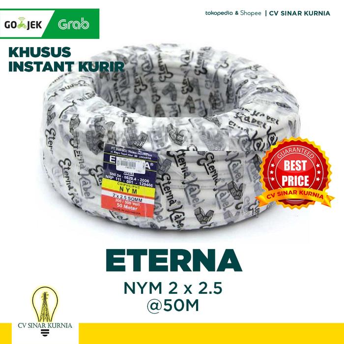 Jual Kabel Listrik ETERNA NYM 2x2.5 2x2,5 2 x 2.5 2 x 2,5 roll @50m - Kota Bandung - SINAR ...