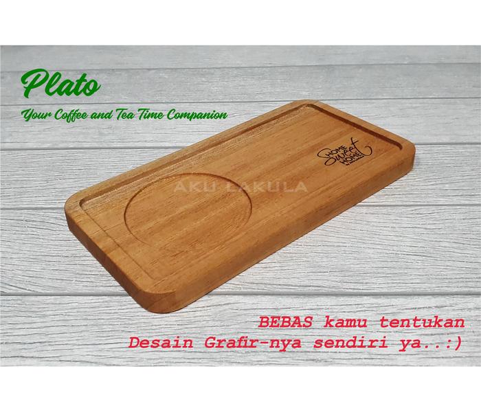 Jual FREE GRAFIR Tray Kopi Teh Kayu Mahoni 11x21cm - [PLATO] - Polos ...