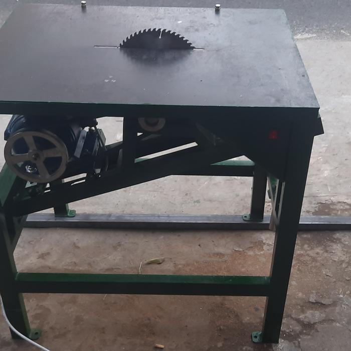 Jual serkel meja rakitan table saw full Besi baja berat - Hitam, dinamo ...