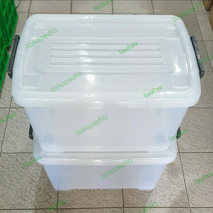Jual Storage Box Ezy CB 45 Liter Roda Bening Tebal Kotak Container ...