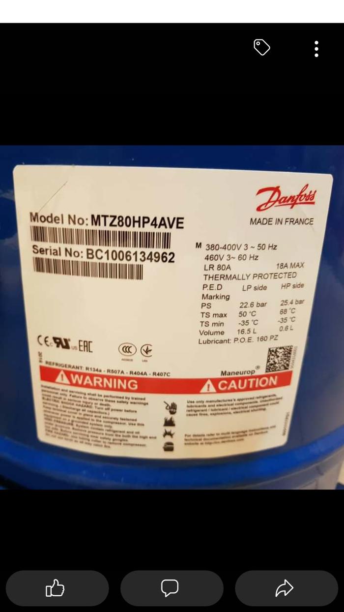 Jual DANFOSS COMPRESSOR MODEL MTZ80HP4AVE - Jakarta Pusat - Official ...