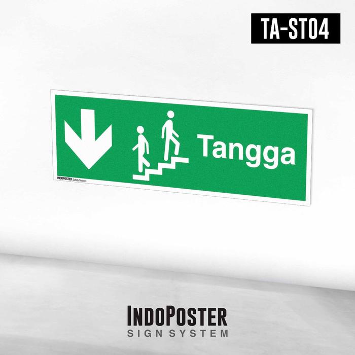 Jual Stiker label K3 safety arah tangga bawah kiri - Kab. Bandung ...