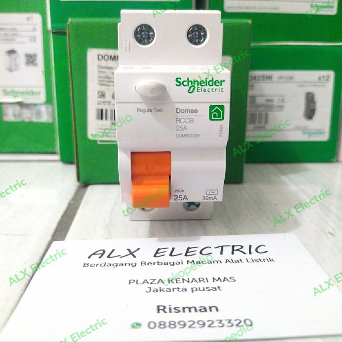 Jual ELCB RCCB SCHNEIDER DOMAE NEW 2P 25A 30MA 6KA SNI DOMR01225 - Jakarta Pusat - ALX ELECTRIC ...