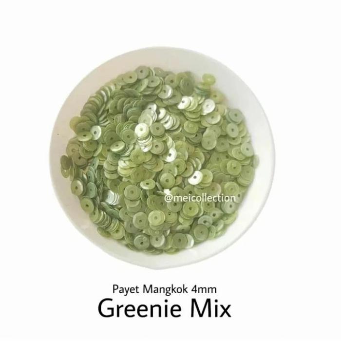 Jual payet mangkok bahan payet bunga 3D kebaya - greenie mix - Kota ...