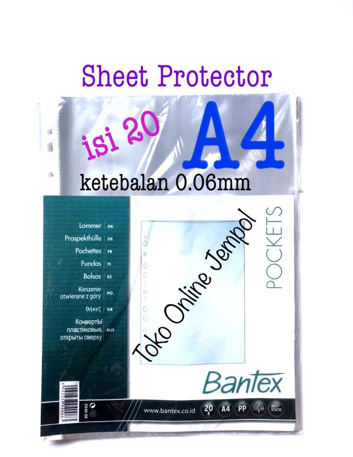 Jual Sheet Protector A4 isi 20 BANTEX Plastik Pelindung File dok ...