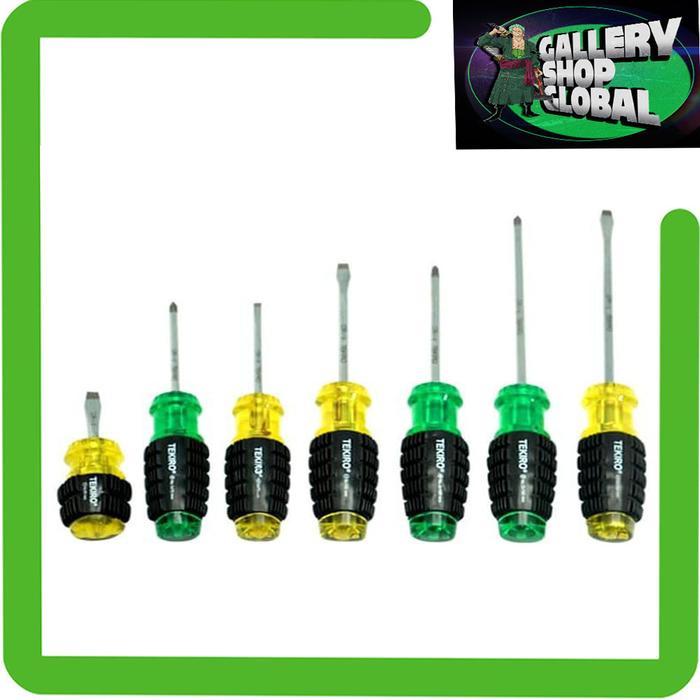 Jual TEKIRO OBENG SET 7 PCS GAGANG KARET PLUS MINUS SCREWDRIVER CG0934 ...