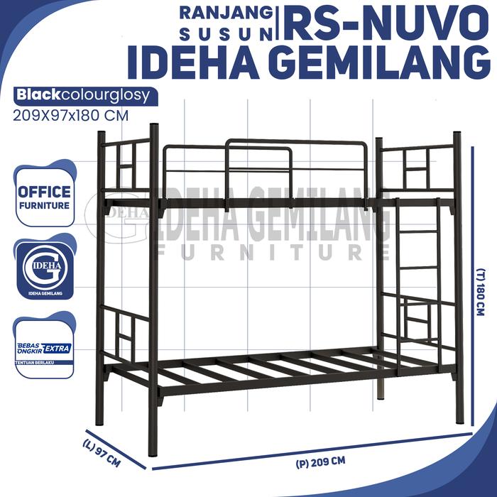 Jual IDEHA GEMILANG Ranjang Susun Bunk Bed Minimalis RS-NUVO Paket Busa ...