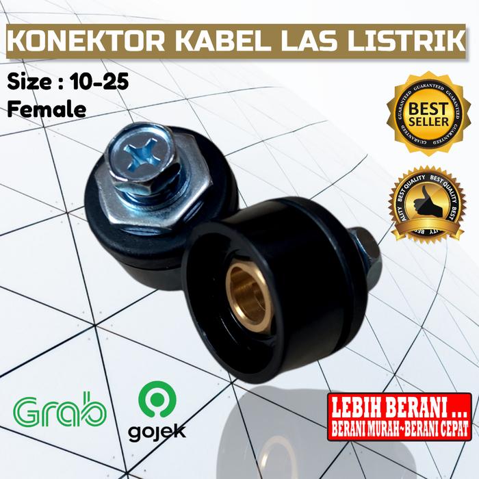Jual konektor las listrik female / connector las listrik female 10-25 ...