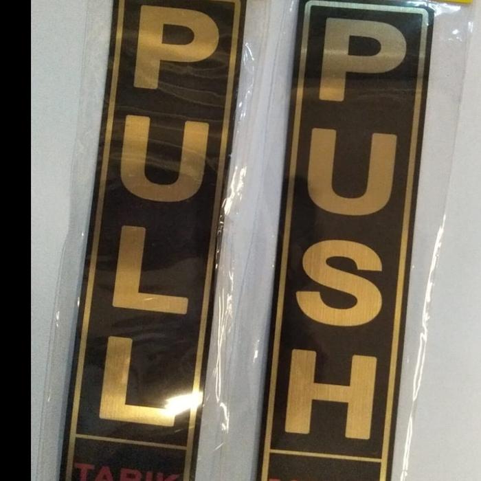Jual sign label PULL / PUSH sign stiker tanda tarik dorong - Hitam ...