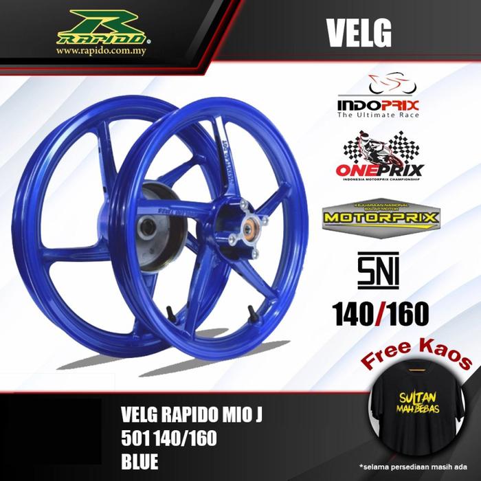 Jual velg rapido mio j mio sporty 501 140/160 black/blue/gold - Kota ...