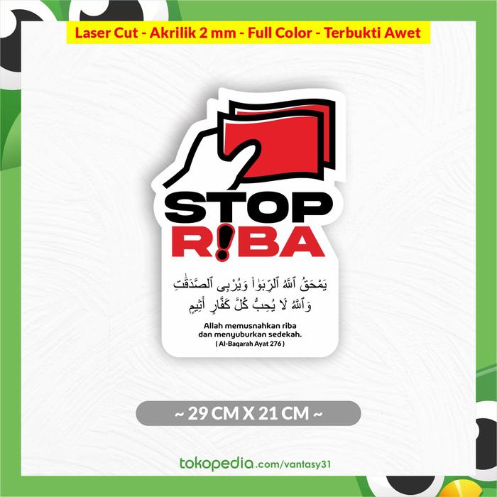 Jual Akrilik Sign Stop Riba Cocok Untuk Tempat Jual Beli - Kota ...